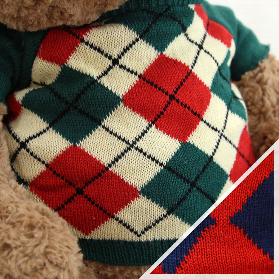 Ours en Peluche - Pull à carreaux – Peluche Suteki