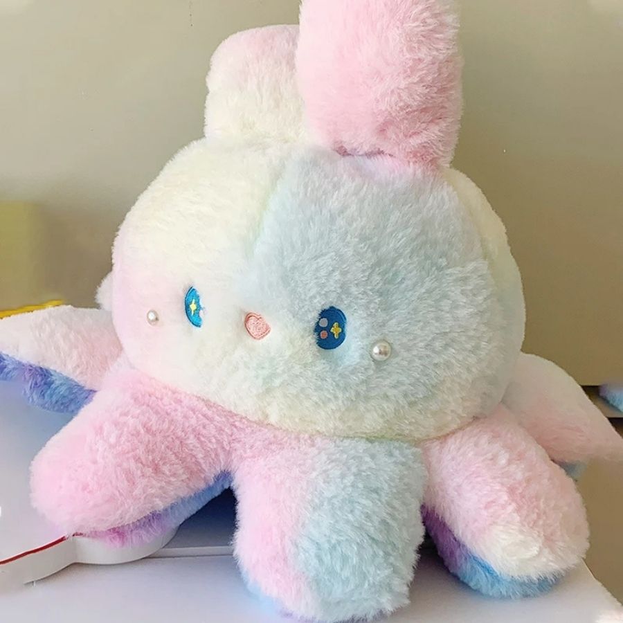 Peluche Pieuvre Reversible Kawaii – Peluche Suteki